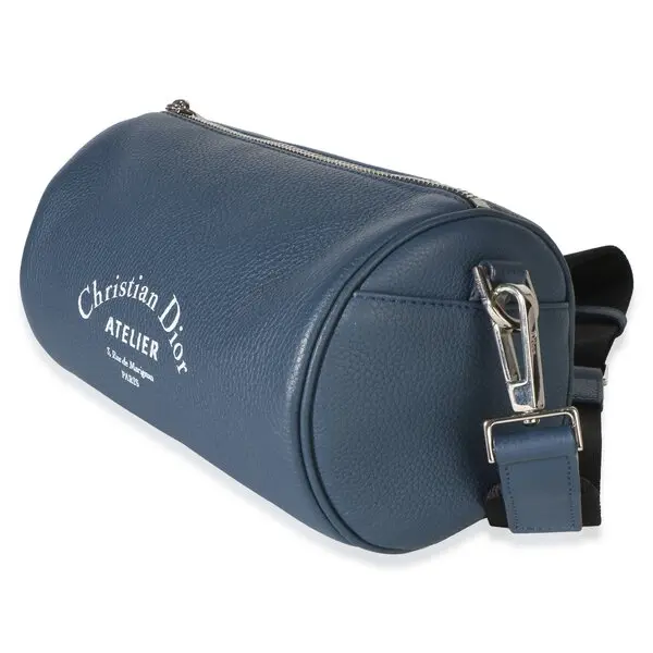 Dior Navy Cowhide Atelier Roller Pouch - Blue