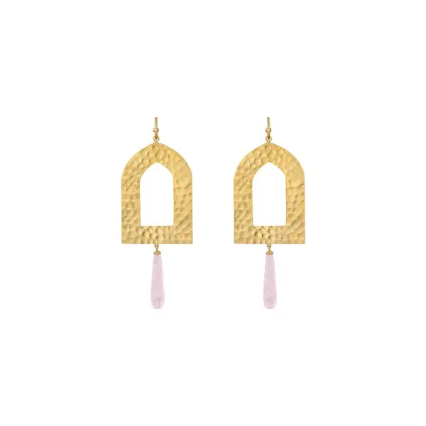 SHEIDA FARROKHI Pink / Gold / Yellow Simin Earrings Gold Plated Silver Pink