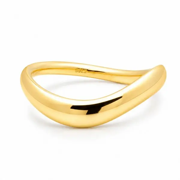 BELINDA JEWELZ Wren Slim Molten Ring - Gold