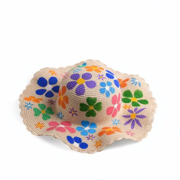 HEARTFELT LAYERS Straw Sun Hat - Pink