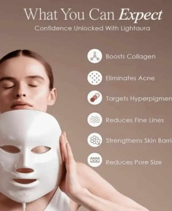 LOVERY 7-color Led Light Therapy Facial Mask For Radiant Skin - White