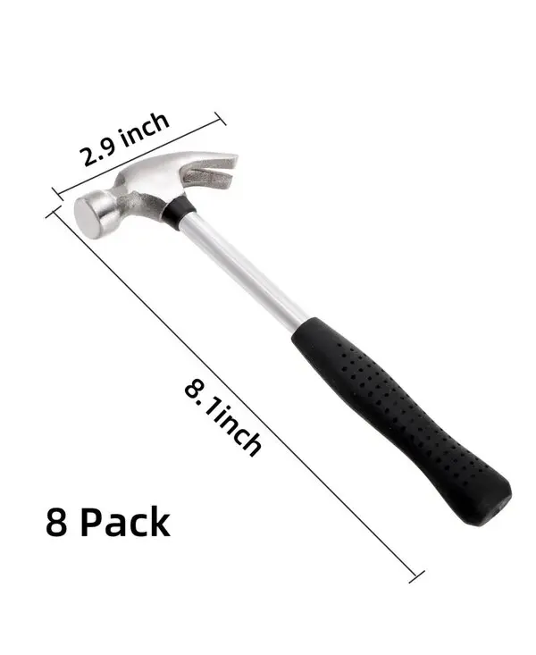 XDOVET Small Claw Hammer Mini Rubber Handle Steel Head Diy