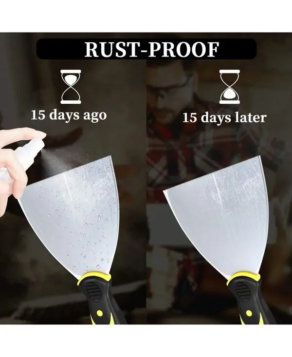 XDOVET Metal Putty Scrapers Drywall Plaster Wallpaper Tool Set