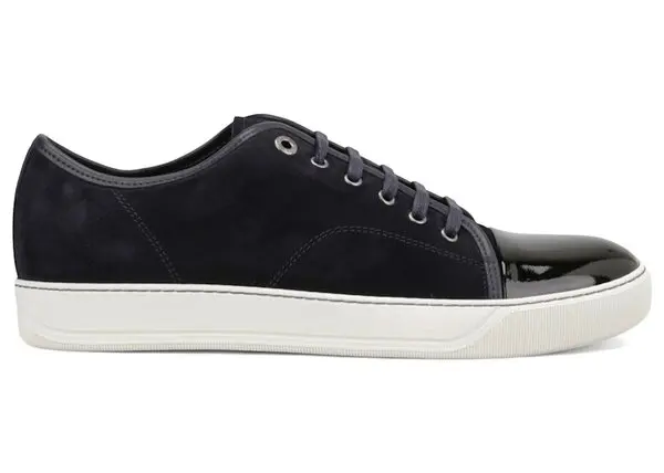 LANVIN Dbb1 Suede And Patent Leather Sneaker - Dark Blue