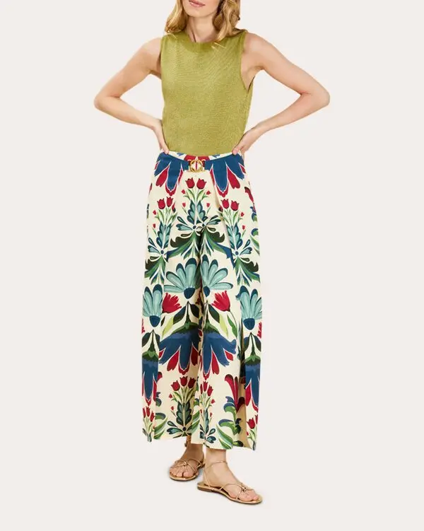 Mestiza New York Floral Buckle Wrap Pants Cotton