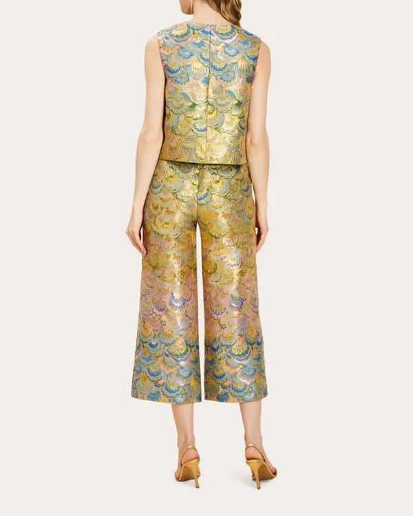 Mestiza New York Sadie Metallic Jacquard Button-front Top