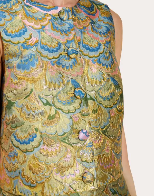 Mestiza New York Sadie Metallic Jacquard Button-front Top