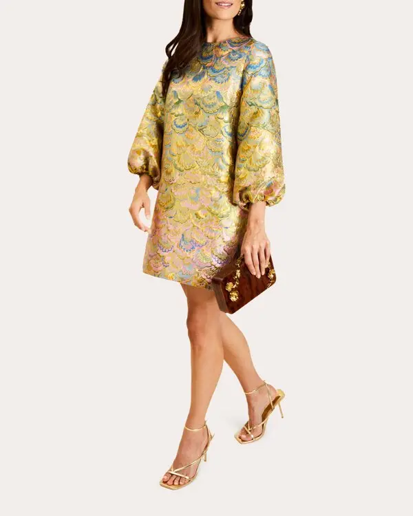 Mestiza New York Rosanna Metallic Jacquard Mini Dress
