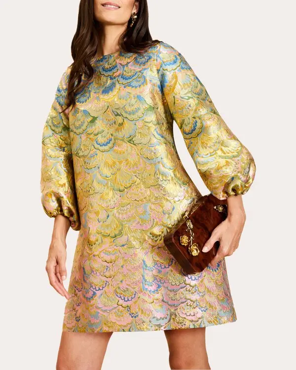Mestiza New York Rosanna Metallic Jacquard Mini Dress