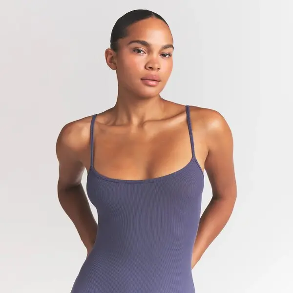 SKIMS Long Slip Dress | Blue | | Soft Lounge