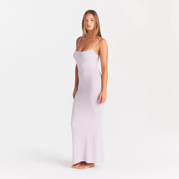 SKIMS Long Slip Dress | Purple | | Soft Lounge
