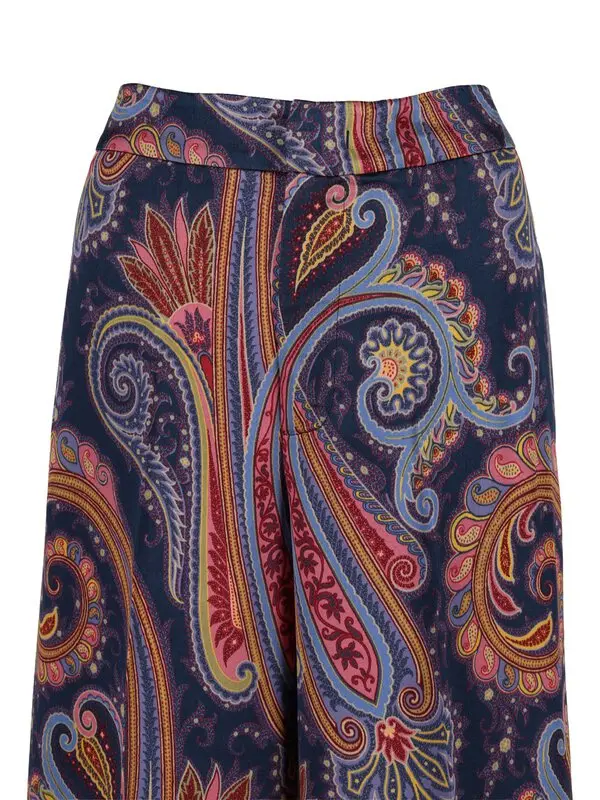 Etro Paisley Envers Satin Trousers