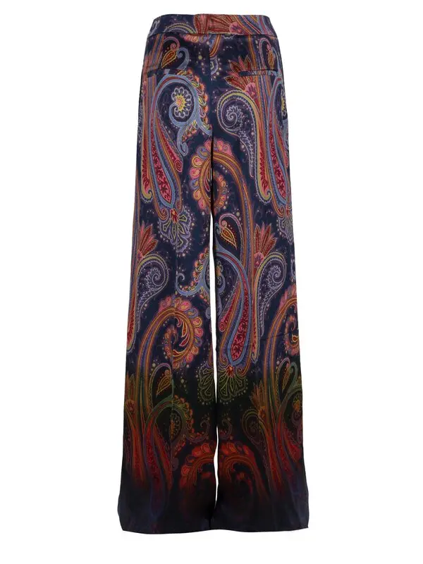 Etro Paisley Envers Satin Trousers
