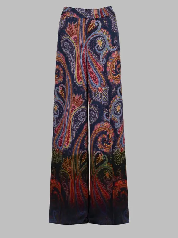 Etro Paisley Envers Satin Trousers