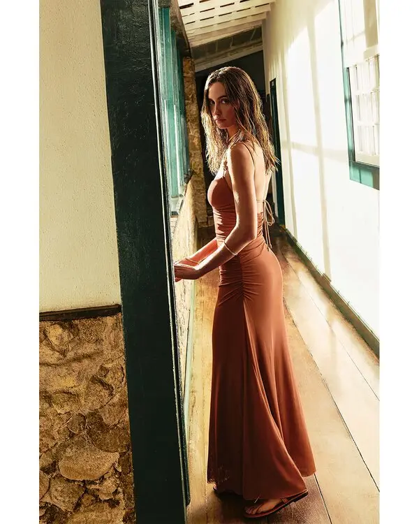 VIX PAULA HERMANNY Rumi Square Neck Maxi Dress