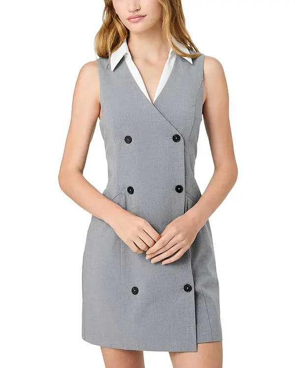French Connection Tavi Crosshatch Sleeveless Dress