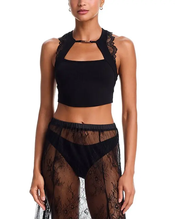 THISTLE AND SPIRE Kane Lace Trim Cropped Tank Top