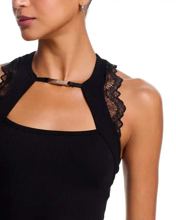THISTLE AND SPIRE Kane Lace Trim Cropped Tank Top