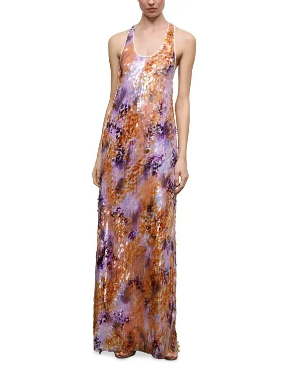 Staud Embellished Low Racerback Maxi Dress