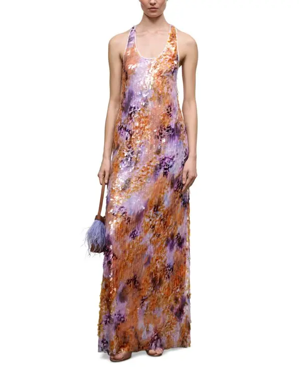 Staud Embellished Low Racerback Maxi Dress