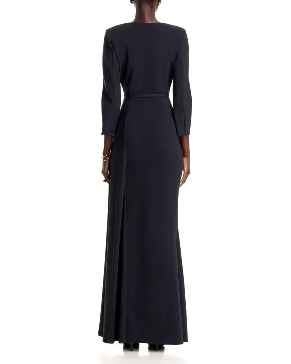 Chiara Boni La Petite Robe Avize Belted 3/4 Sleeve Gown