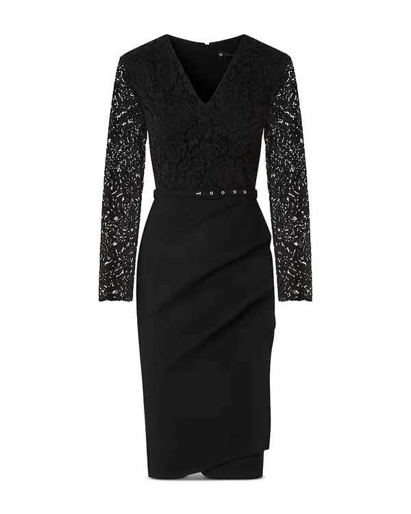 Chiara Boni La Petite Robe Maode Lace Bodice V Neck Dress - Black