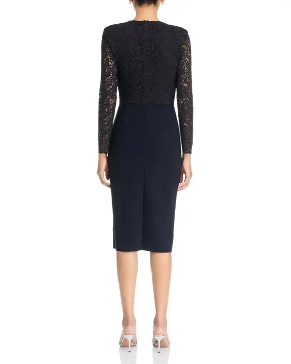 Chiara Boni La Petite Robe Maode Lace Bodice V Neck Dress - Black