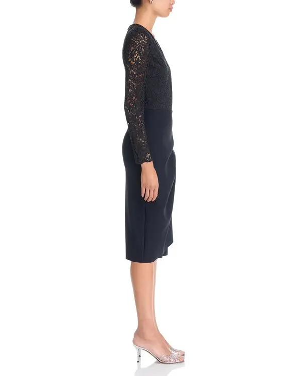 Chiara Boni La Petite Robe Maode Lace Bodice V Neck Dress - Black