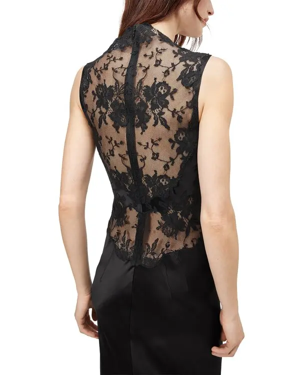Alexander McQueen Satin Lace Back Long Dress