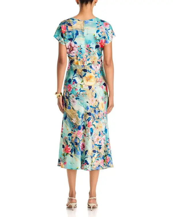 Johnny Was Ryu Bias Dolman Stretch Silk Dress