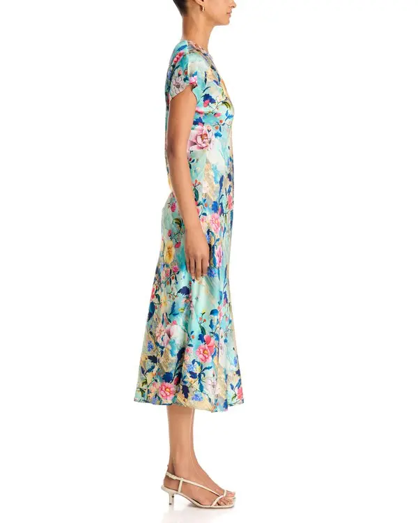 Johnny Was Ryu Bias Dolman Stretch Silk Dress