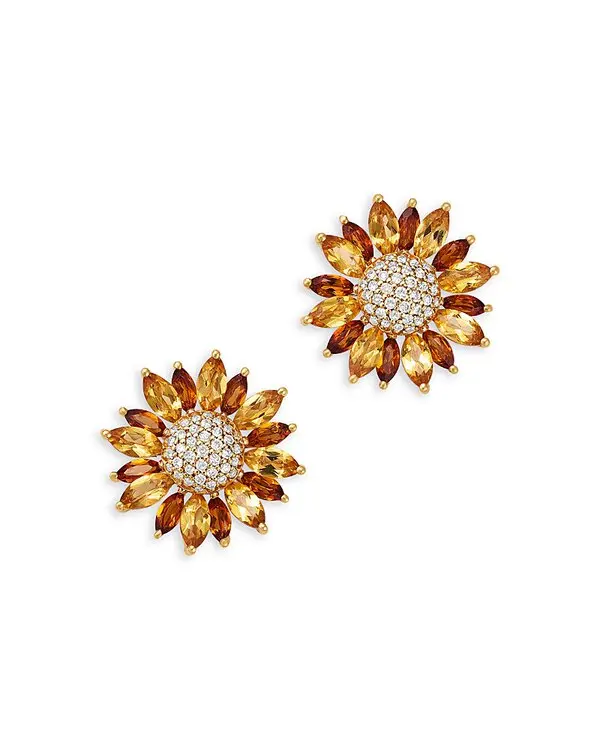 Bloomingdale'S Citrine & Diamond Daisy Stud Earrings In 14k Yellow - Gold