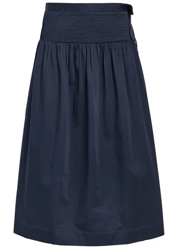 DAMSON MADDER Josie Pleated Cotton Midi Dress