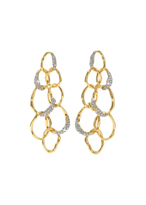 Alexis Bittar Solanales Crystal-embellished Link 14kt -plated Drop Earrings