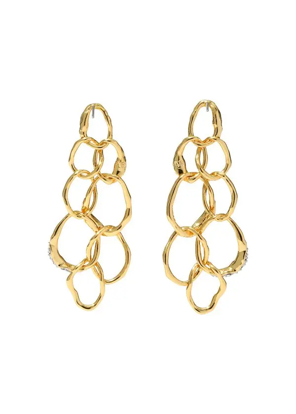 Alexis Bittar Solanales Crystal-embellished Link 14kt -plated Drop Earrings