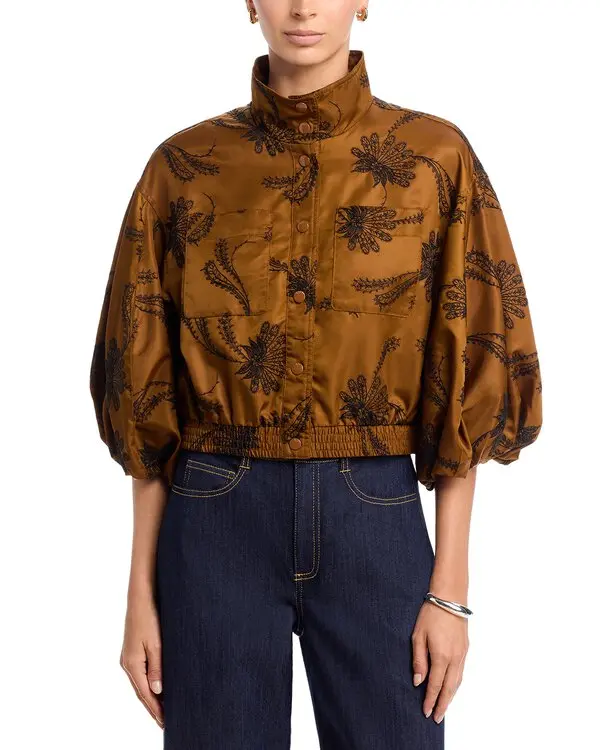 Cinq À Sept Iggy Embroidered Paisley Fan Jacket