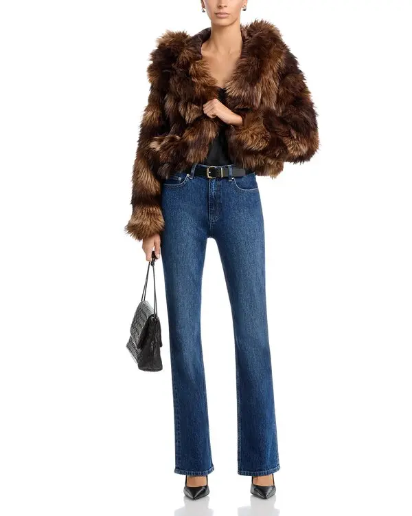 Cinq À Sept Sybella Patchwork Faux Fur Coat