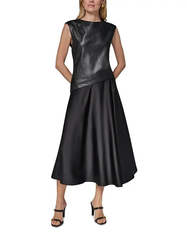 Donna Karan New York Mixed Media Angled Seam Dress