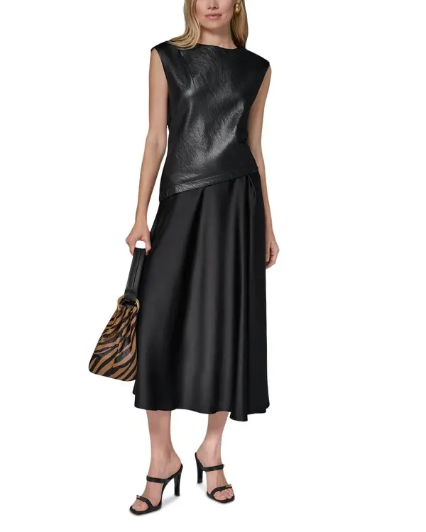 Donna Karan New York Mixed Media Angled Seam Dress