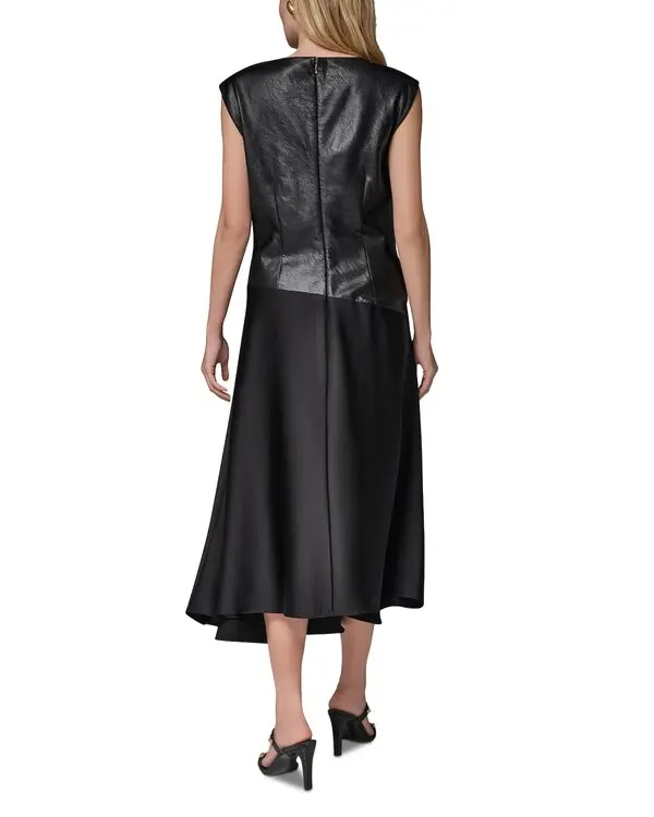 Donna Karan New York Mixed Media Angled Seam Dress