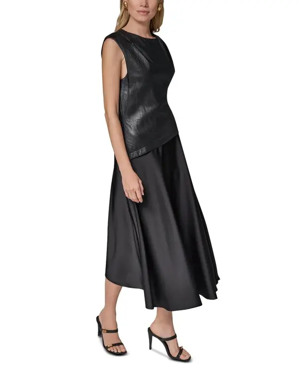 Donna Karan New York Mixed Media Angled Seam Dress