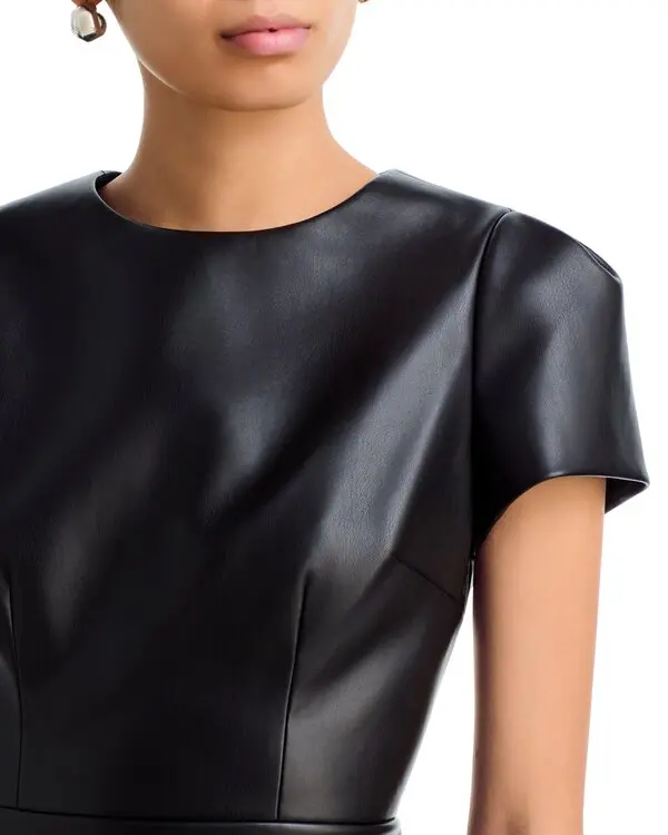 MILLY Haddy Faux Leather Mini Dress
