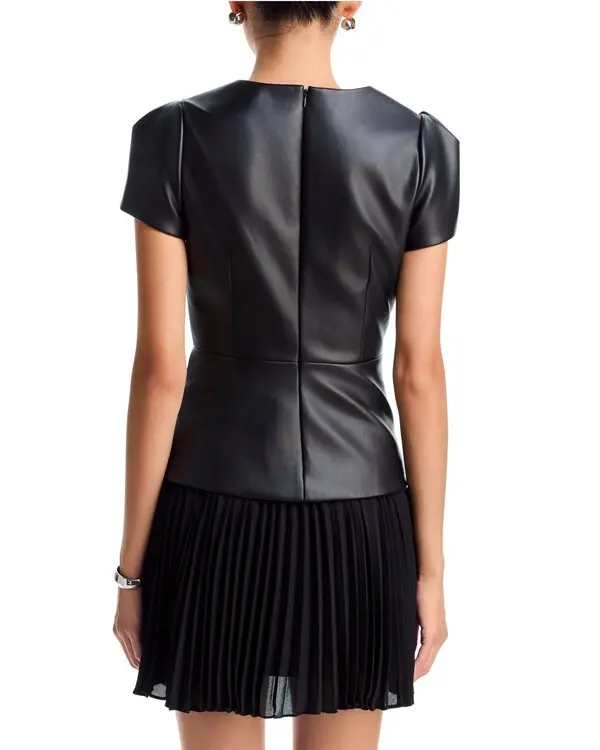 MILLY Haddy Faux Leather Mini Dress
