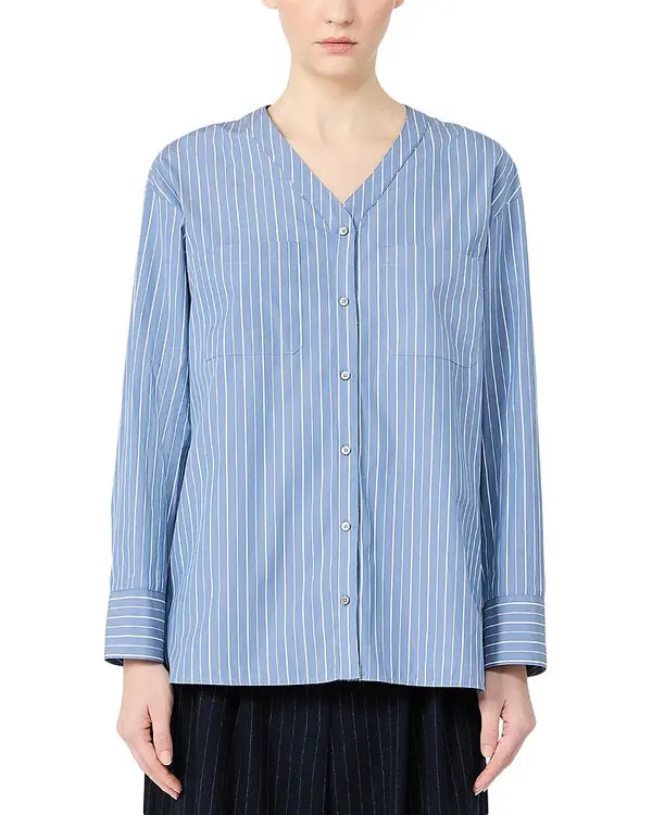 Max Mara Smmadriene Striped Cotton Blouse