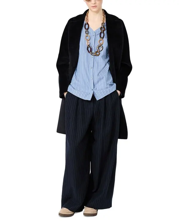 Max Mara Smmadriene Striped Cotton Blouse
