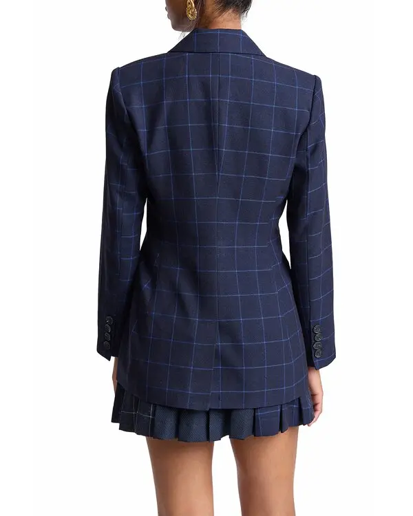 Avec Les Filles Windowpane Hourglass Tailored Blazer