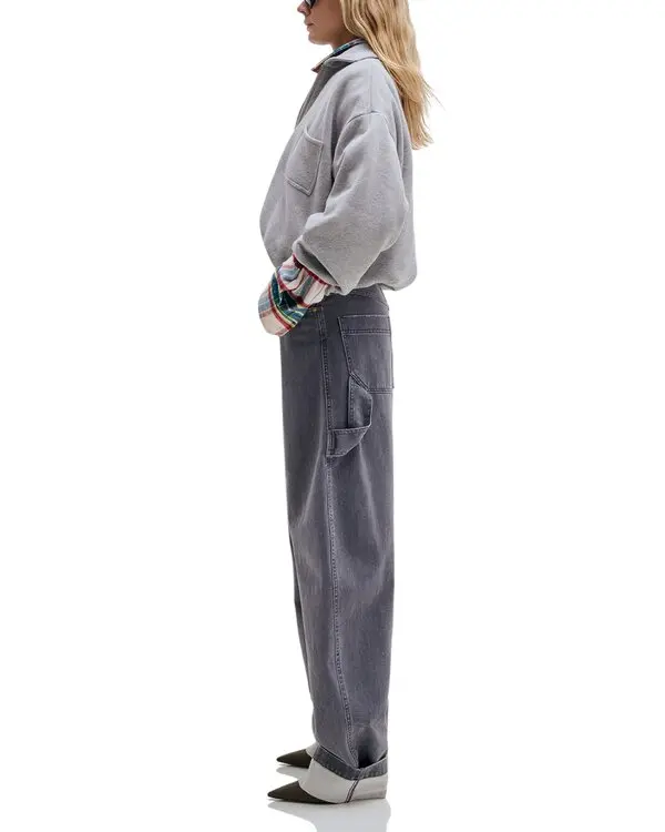 DARKPARK Alva Cropped Cotton Sweatshirt - Grey