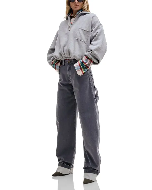 DARKPARK Alva Cropped Cotton Sweatshirt - Grey