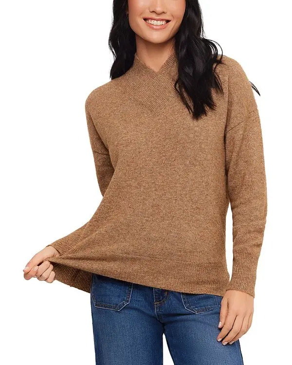 Karen Kane Shawl Collar Drop Sleeve Pullover Sweater - Camel