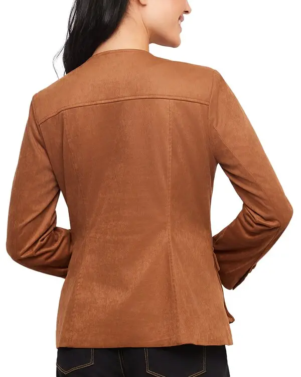 Karen Kane Faux Suede Cargo Shirt Jacket